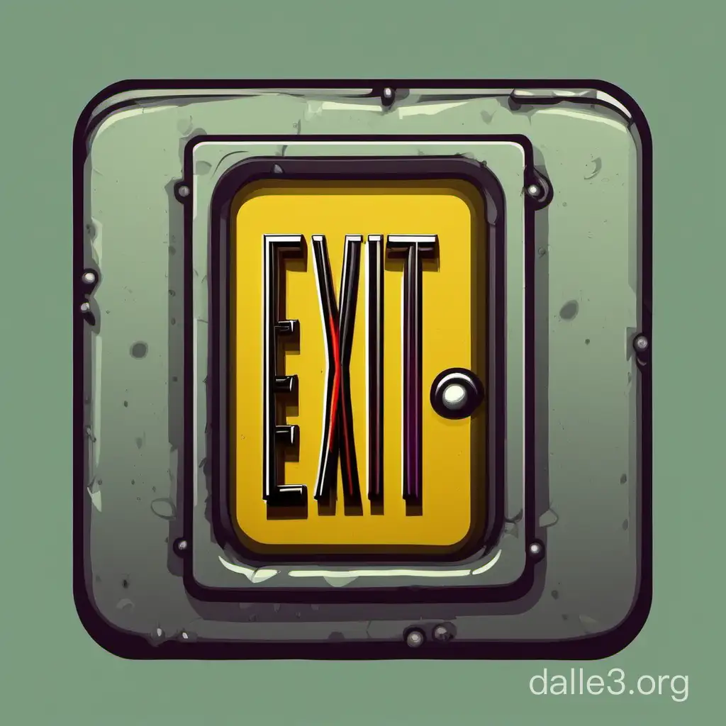 Exit Game Button in Artistic Style Minimalistic Arthouse Design | Dalle3 AI