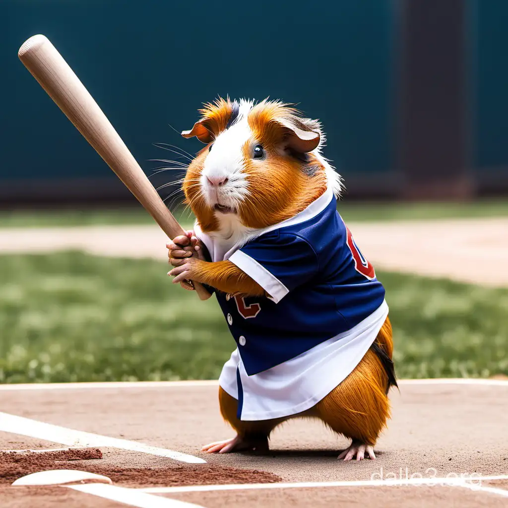Cute Guinea Pig in Cleveland Guardians Baseball Uniform Playing ...