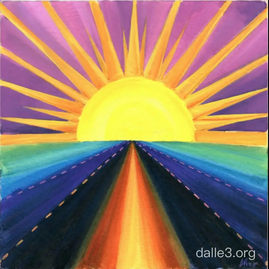 Vibrant Sunrise Sky Symbolizing New Beginnings Art Painting | Dalle3 AI