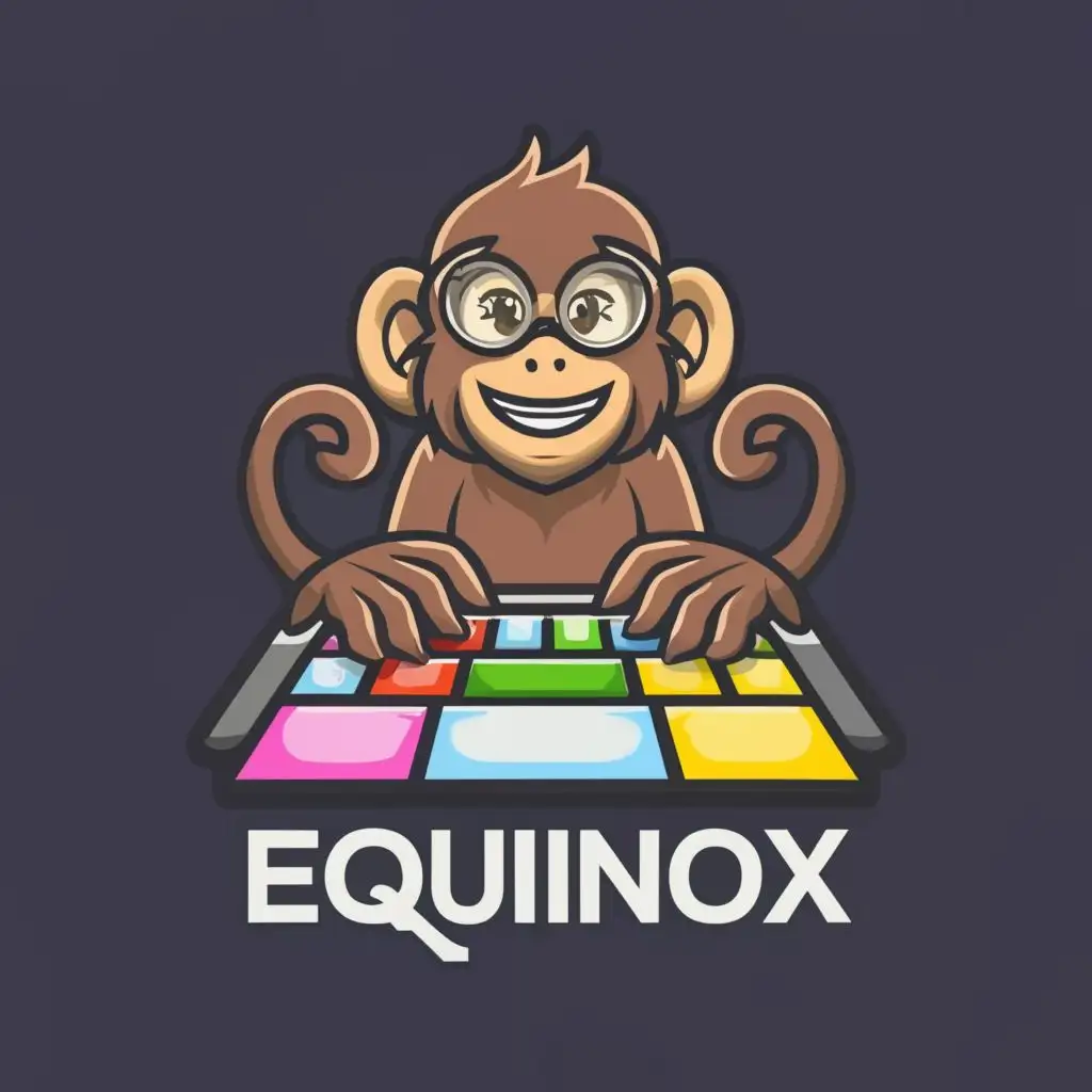 LOGO Design For Equinox Technologies Playful Monkey with Colorful ...