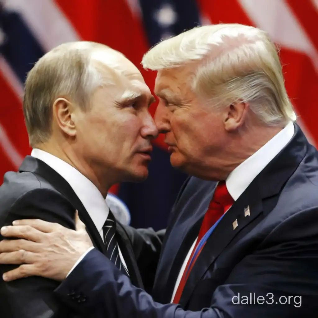 Political Leaders Embrace Donald Trump and Vladimir Putin Sharing a ...