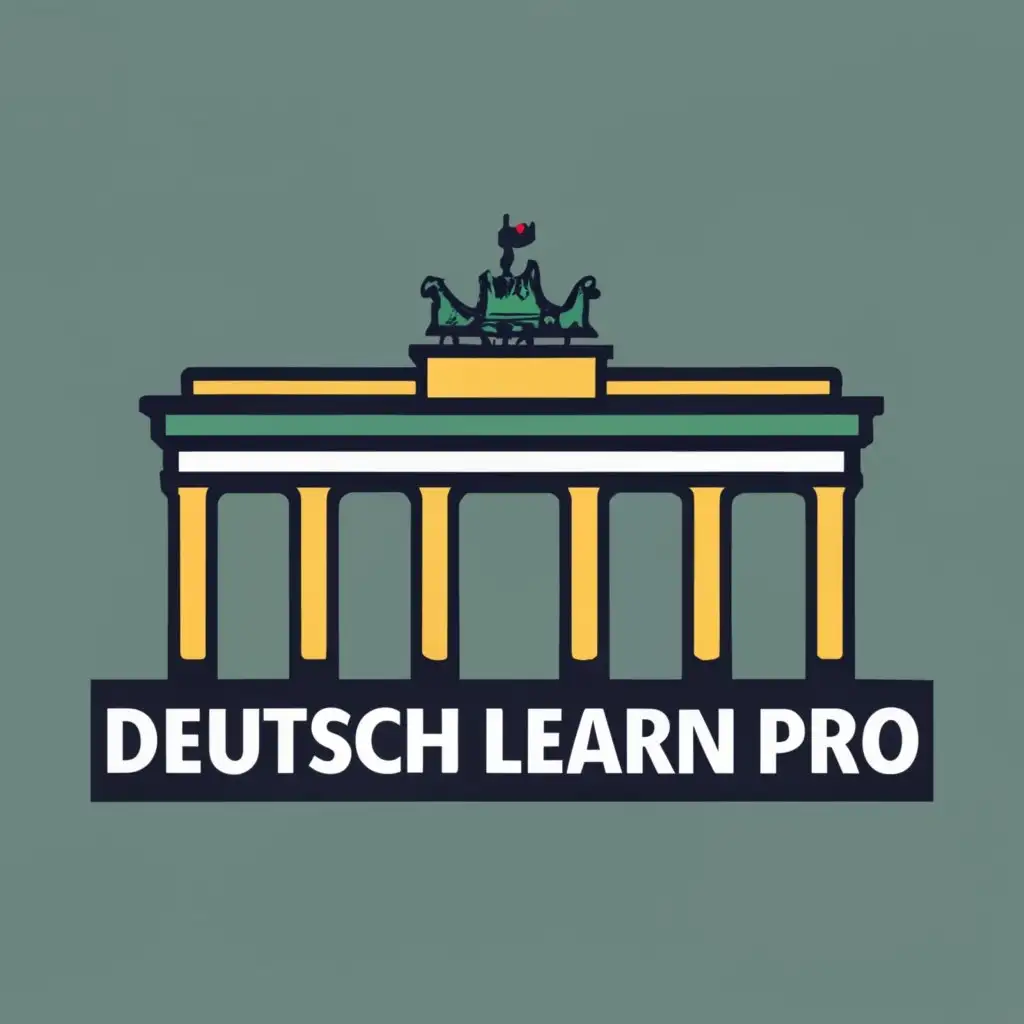 LOGO Design For German Learn Pro Minimalistic Brandenburg Gate with ...