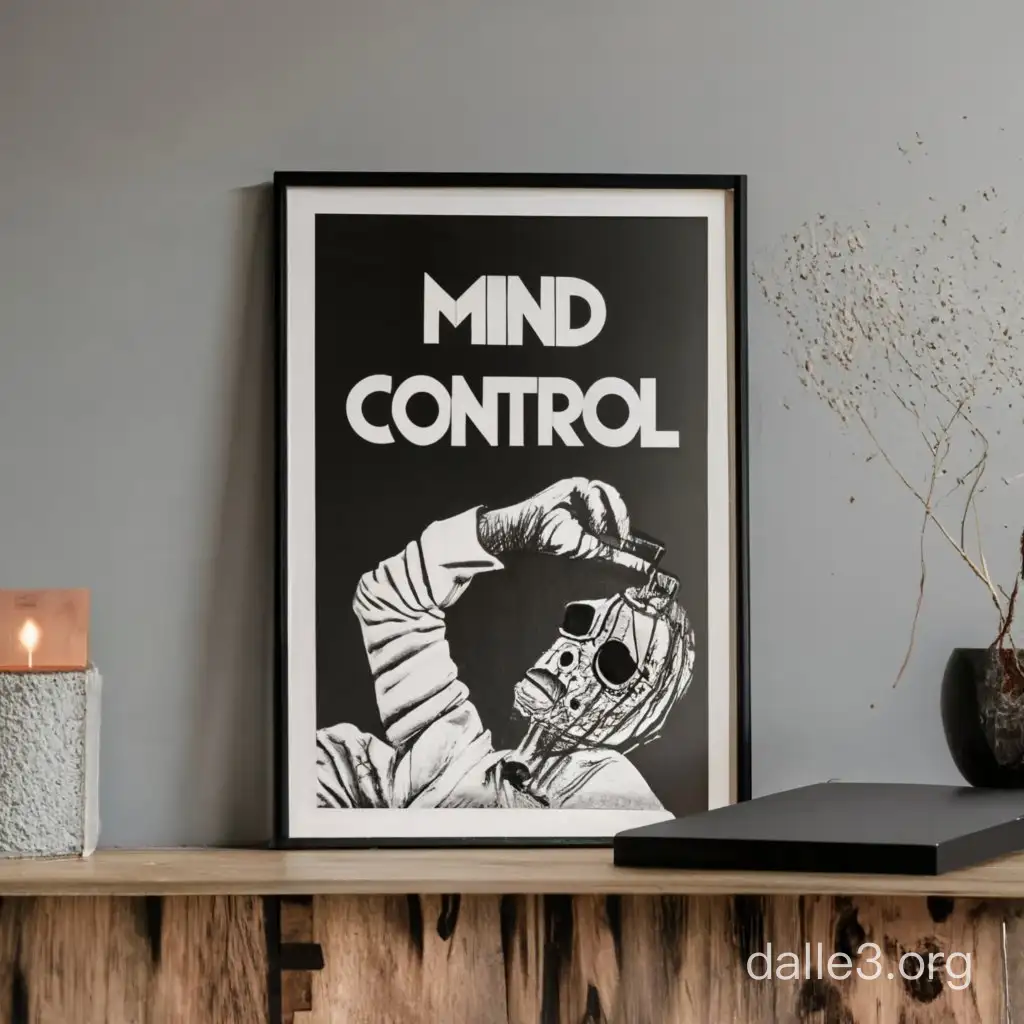 Intriguing Mind Control Conceptual Black and White Poster | Dalle3 AI