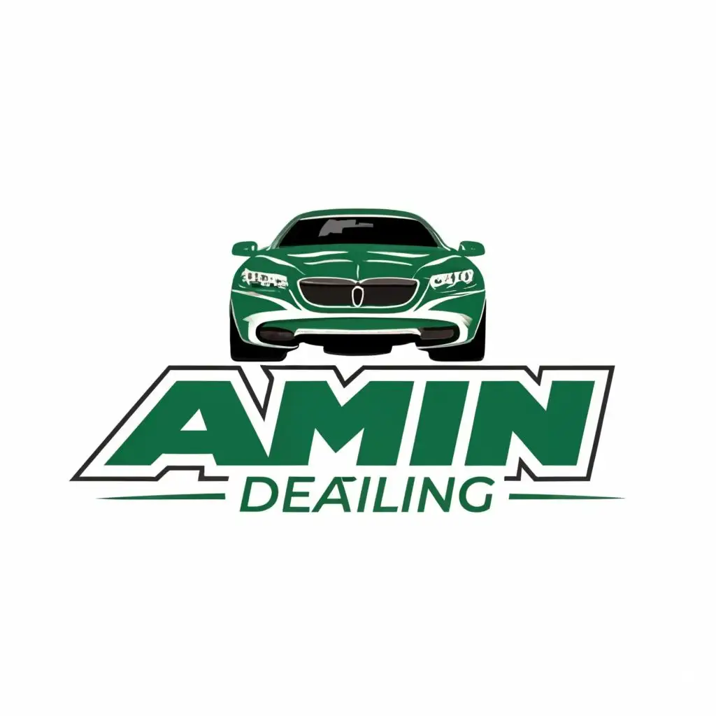 LOGO Design For AMIN Detailing Fresh Green Crisp White Car Detailing ...