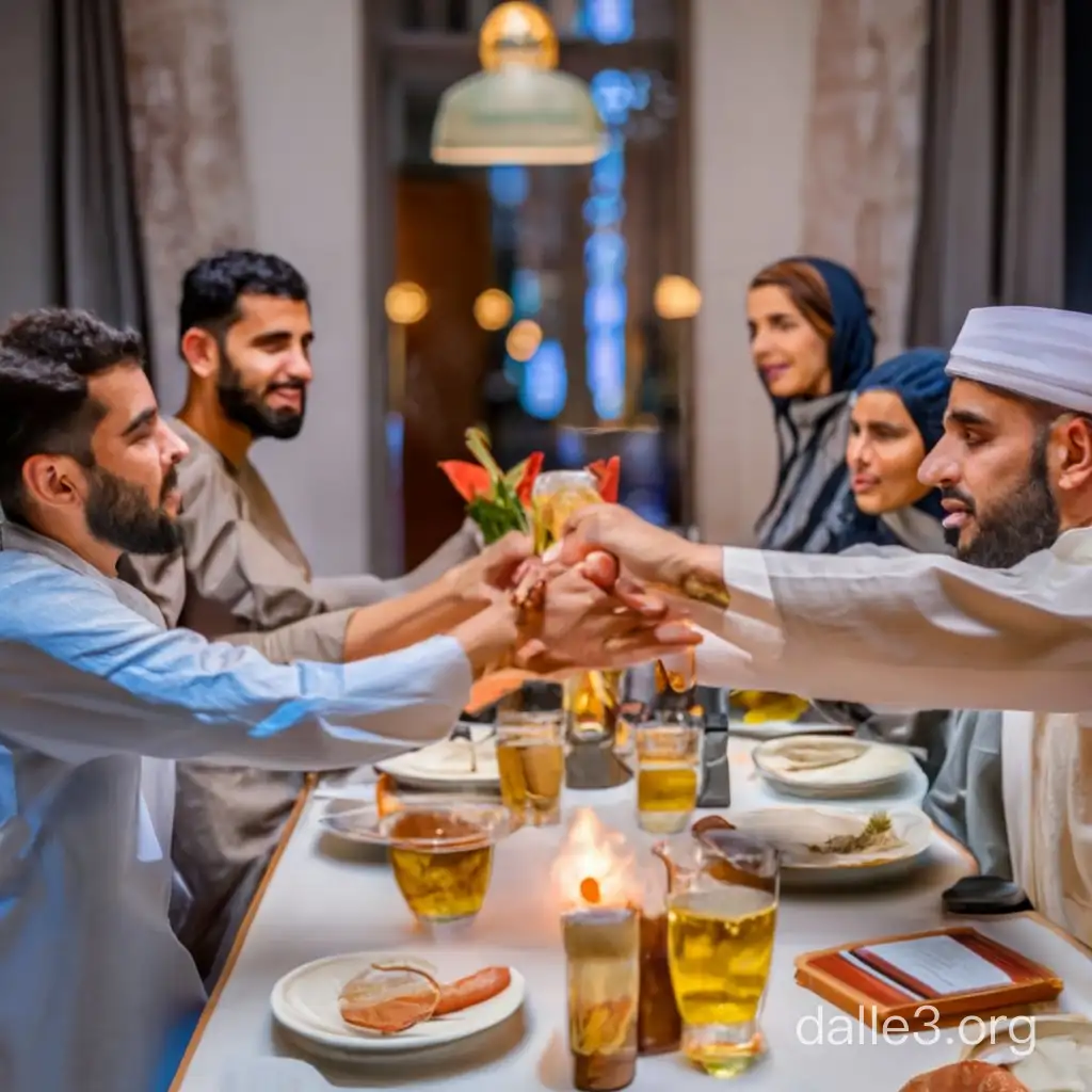 Traditional Saudi Family Ramadan Celebration | Dalle3 AI