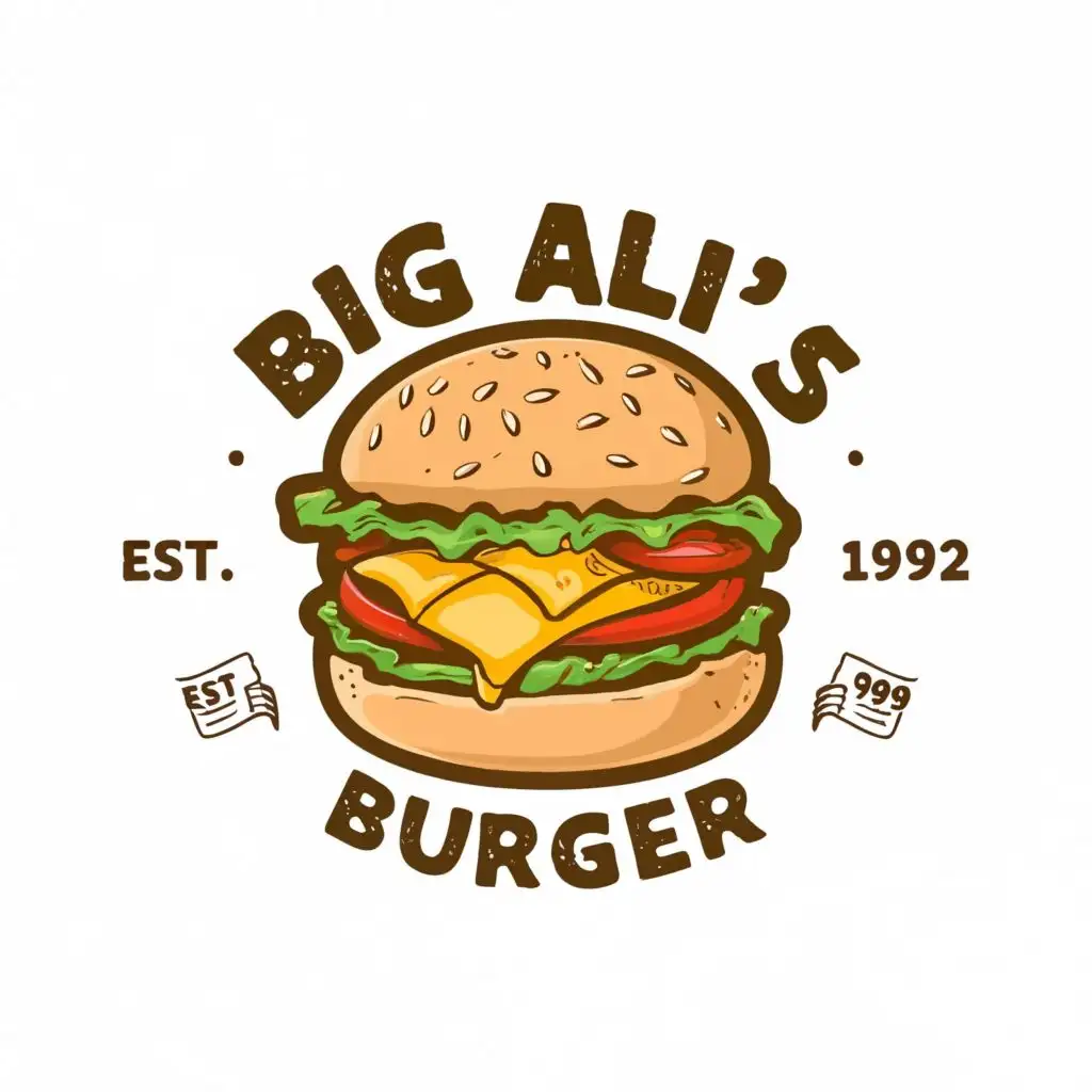 LOGO Design For BIG ALIS Burger Bold Typography with Burger Icon for ...