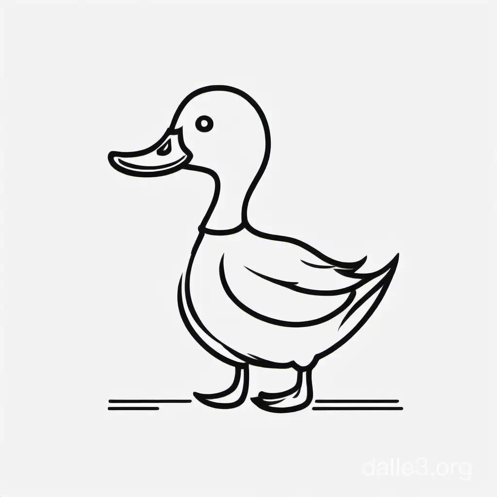 Minimalist Duck Logo in One Line Drawing Style | Dalle3 AI