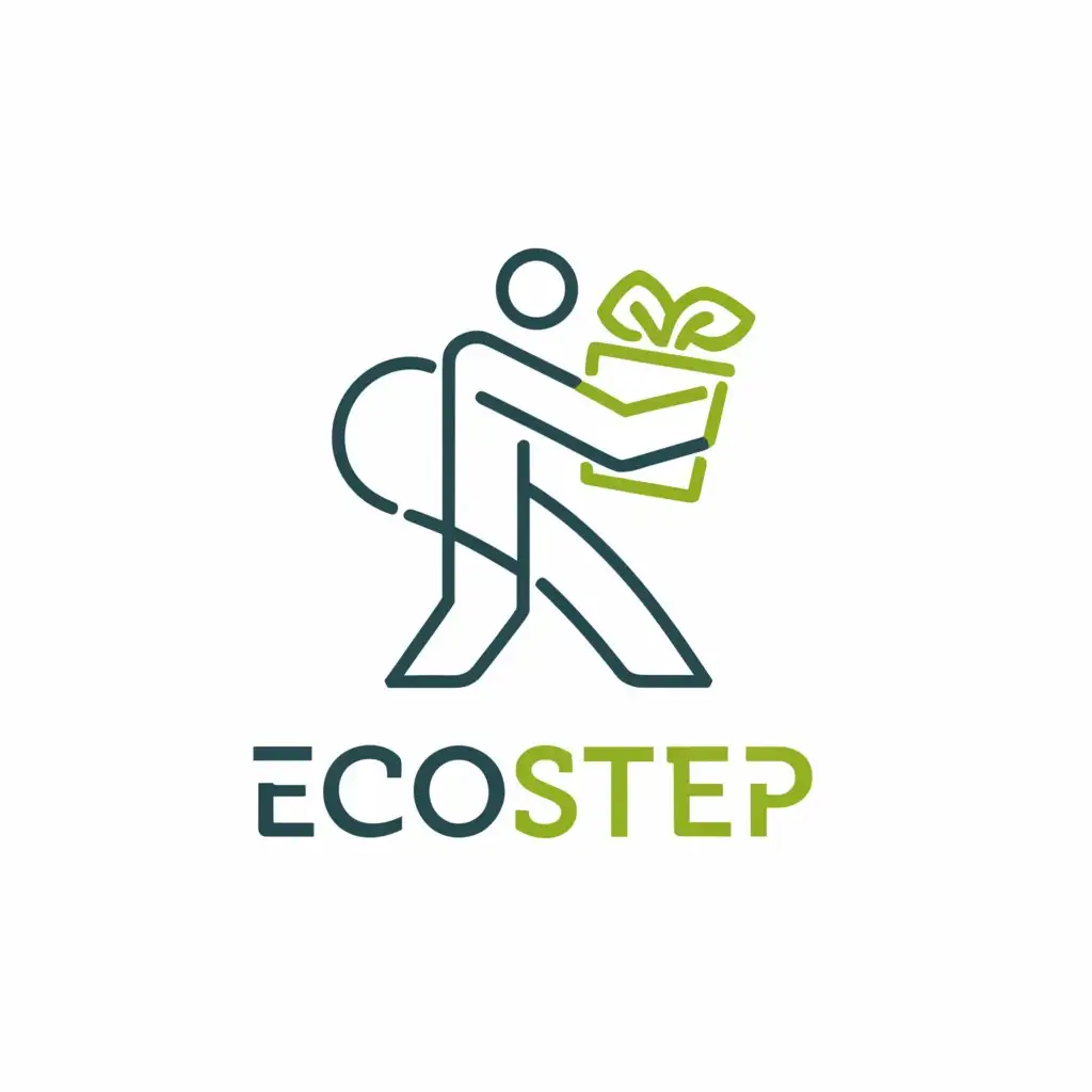 LOGO Design for EcoStep Green Sustainability Advocate with Man and ...