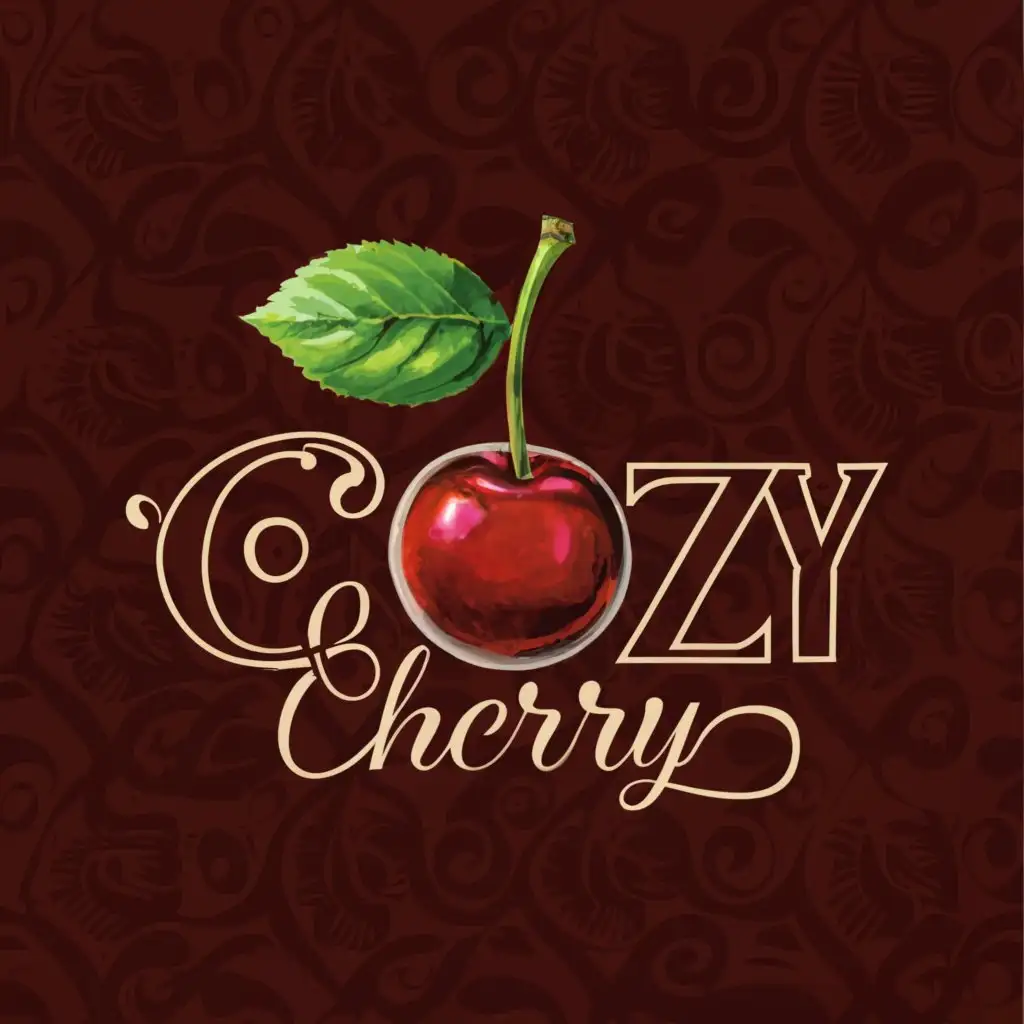 LOGO Design For Cozy Cherry Elegant Cherry Symbol on Clear Background ...