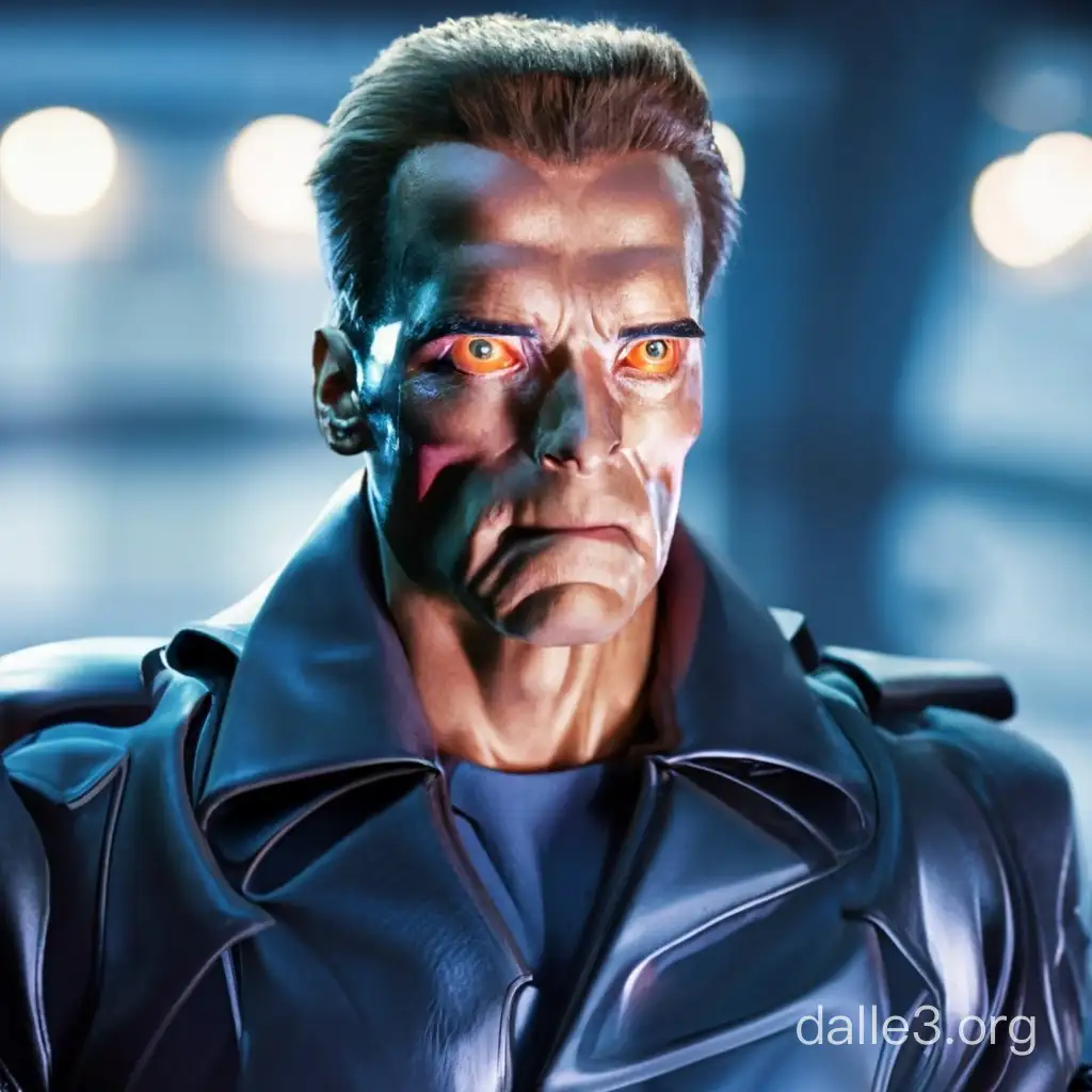 The T1000 Gazing at Schwarzenegger in the Mirror | Dalle3 AI
