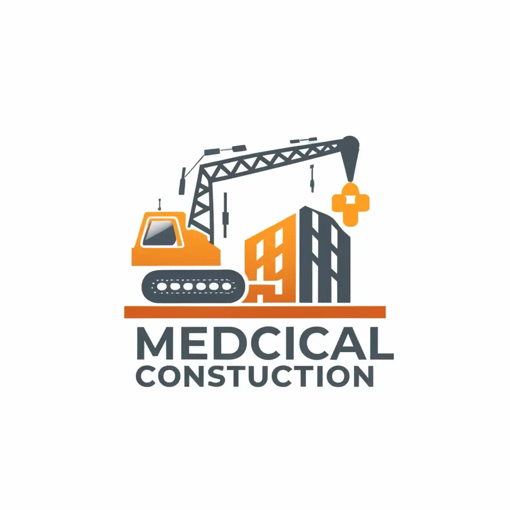 LOGO Design For Medical Construction Bold Text with Crane Excavator ...