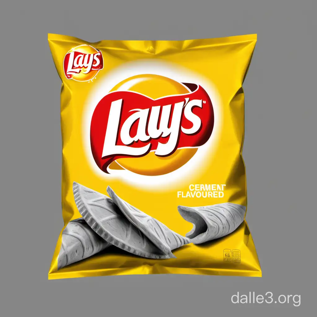 Cement Flavored Lays Chips Bag Unusual Snack Concept with Bold Flavor ...