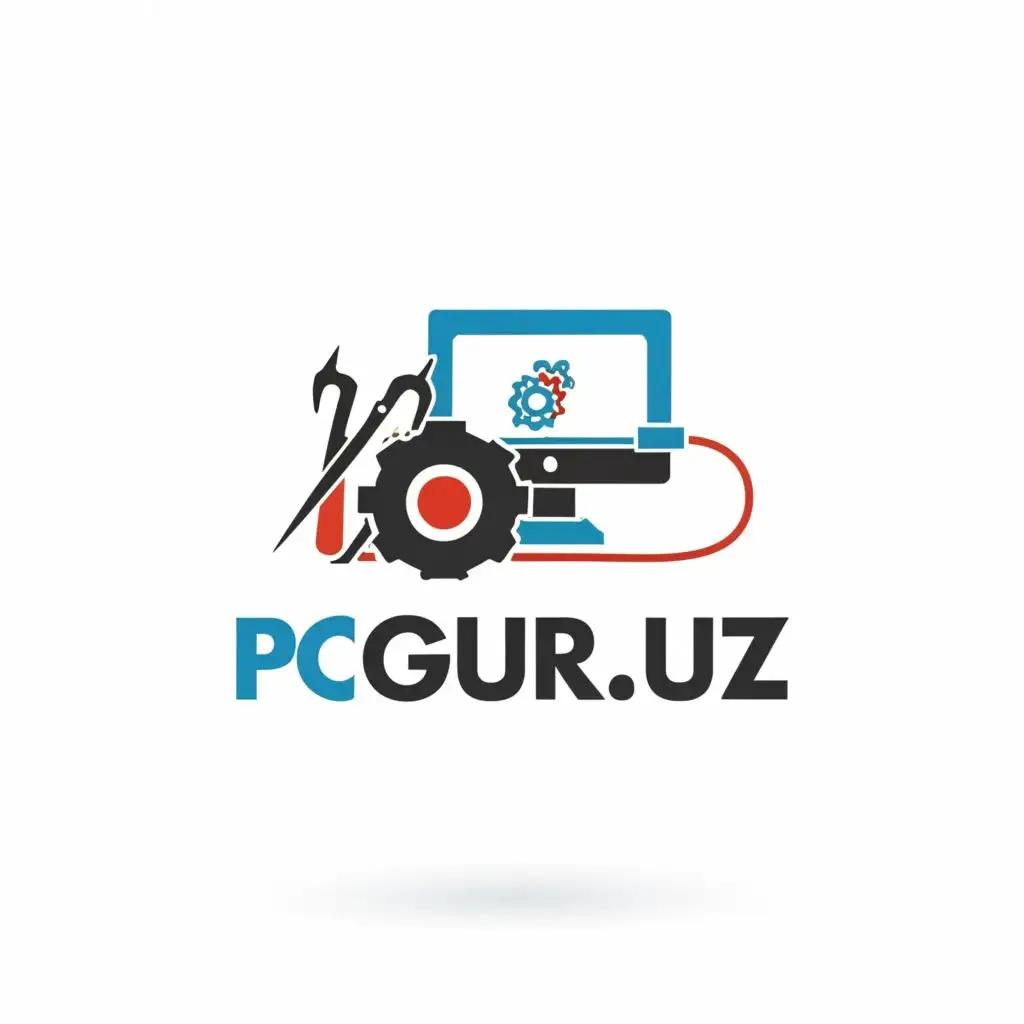 LOGO Design For PCGURUUZ Futuristic Typography for Computer Repair Brand | AI LOGO Generator