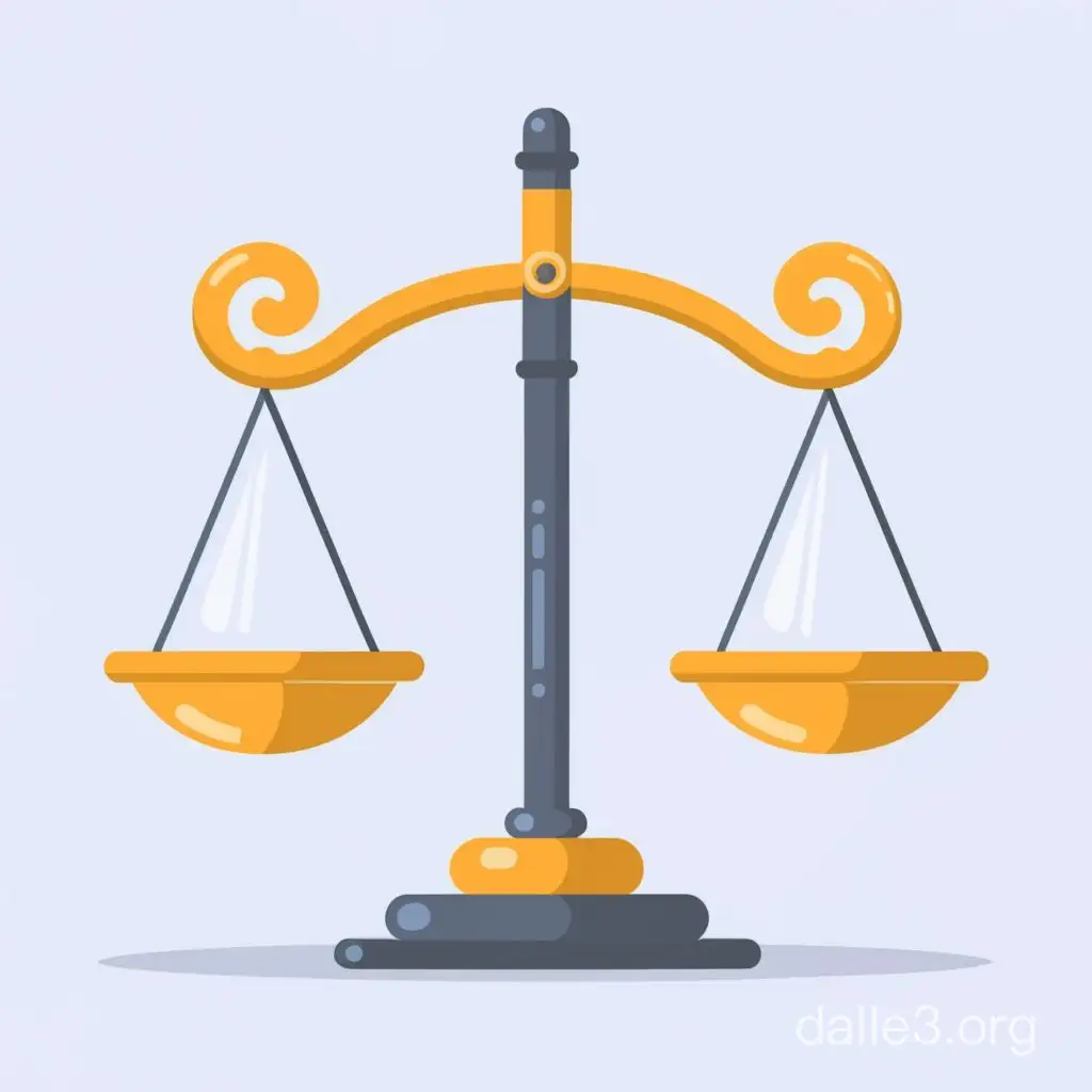 Colorful Cartoon Style 2D Lever Scales on White Background | Dalle3 AI