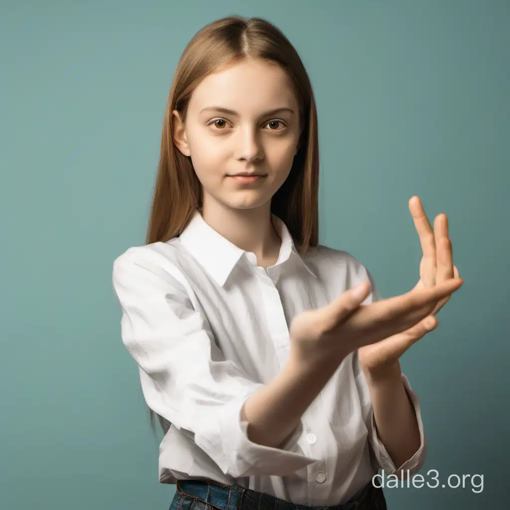 Young Girl Holding Object with One Hand | Dalle3 AI