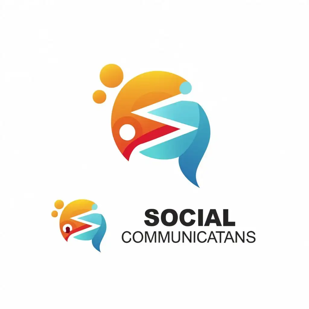 LOGO Design For Social Communications Modern Minimalism with Symbols of ...