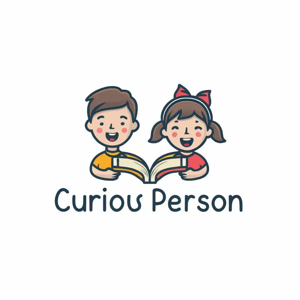 LOGO Design For Curious Person Playful Illustration of a Boy and Girl ...