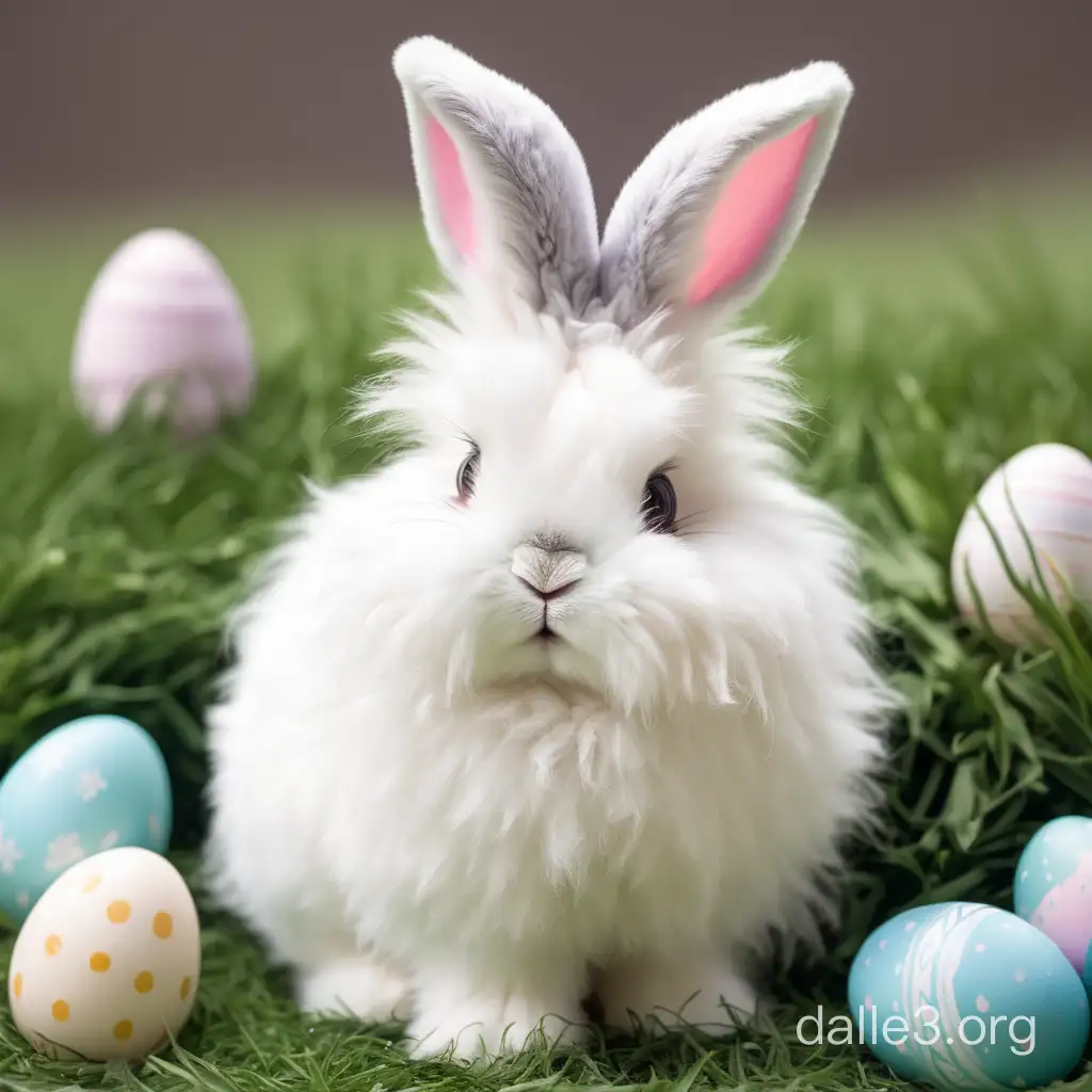Fluffy Easter Bunny Adorable Rabbit with Soft Fur | Dalle3 AI