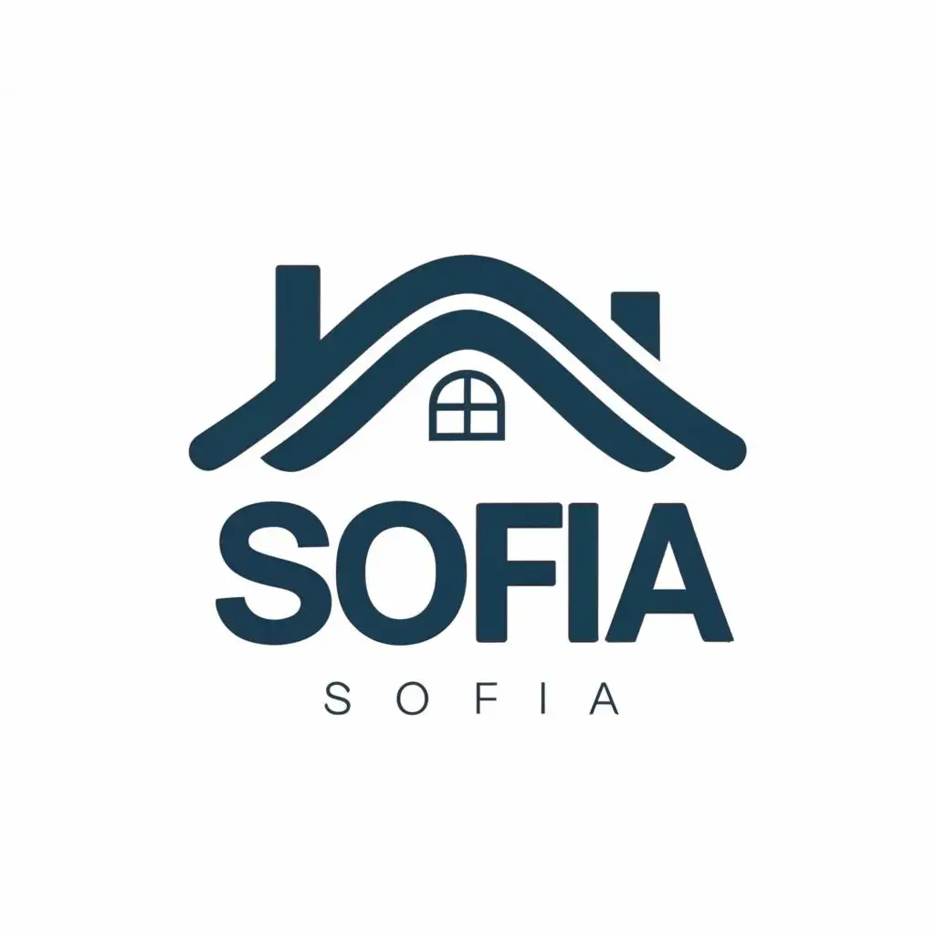 LOGO Design For Sofia Construction Bold Typography with House Icon | AI LOGO Generator