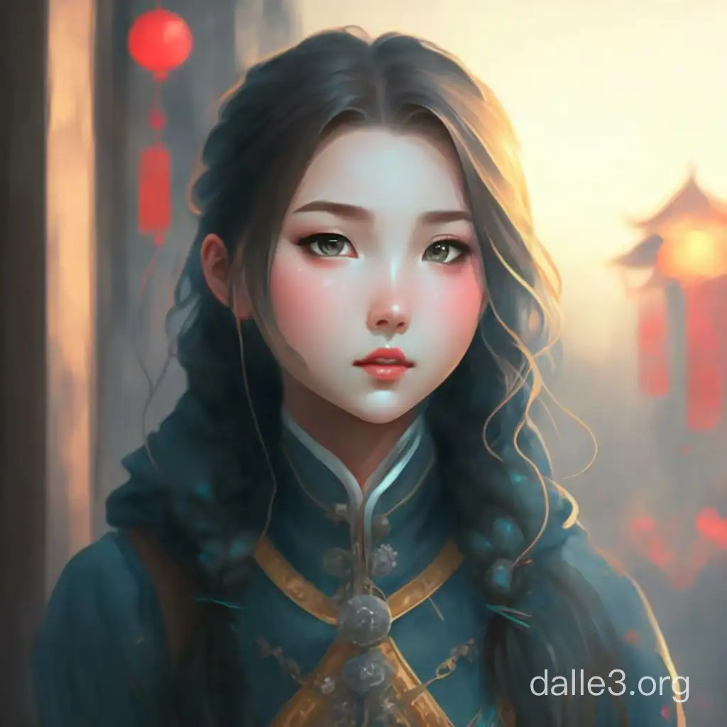 Adorable Chinese Girl Wearing Traditional Hanfu Dress Dalle3 Ai