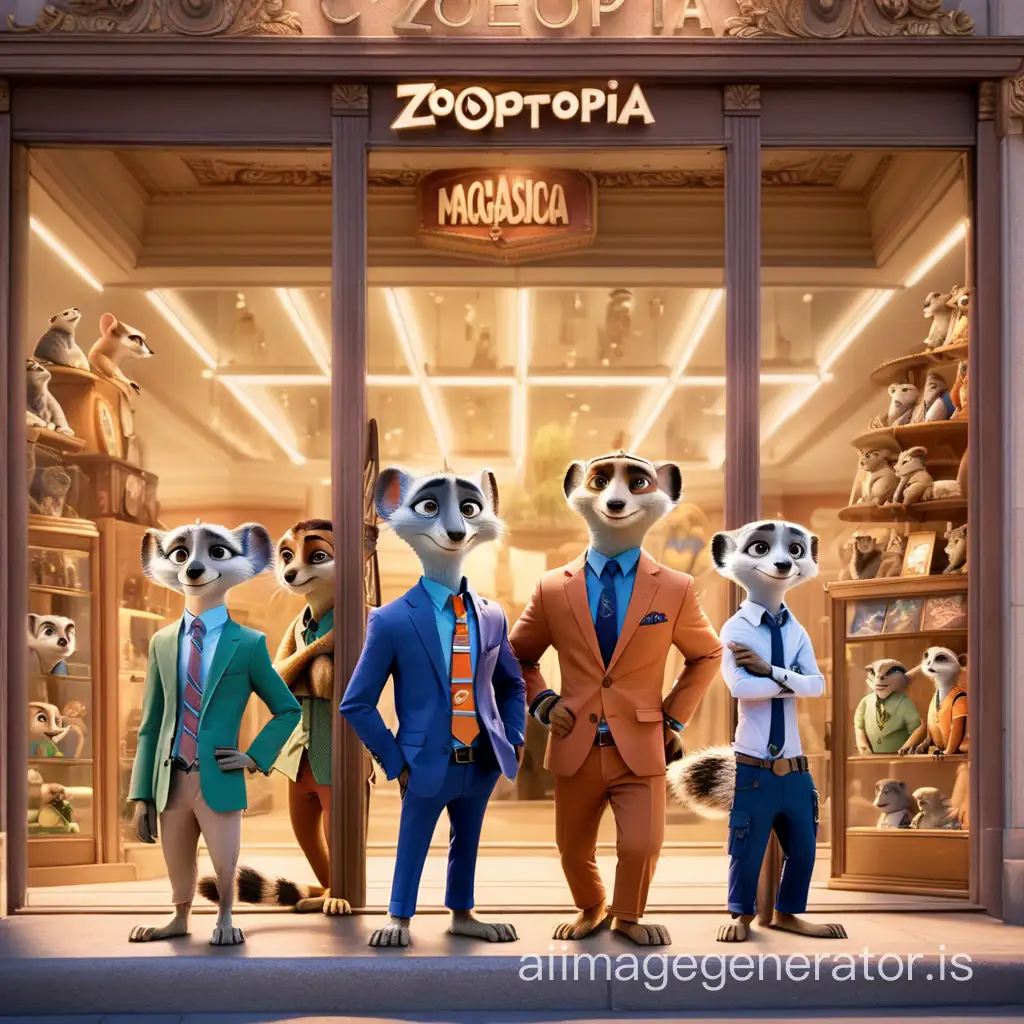 Meerkats Admiring Champs Elysees Shop Window Reflections | AI Image ...