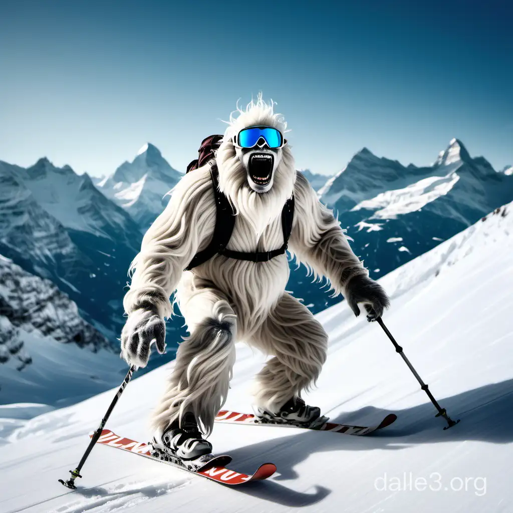 Skiing Yeti in the Majestic Swiss Alps | Dalle3 AI
