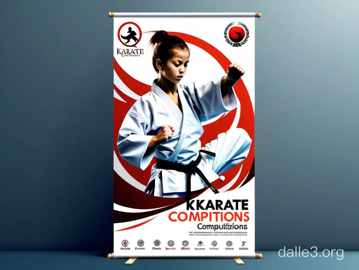 Dynamic Karate Competitions Banner Martial Arts Athletes in Action ...