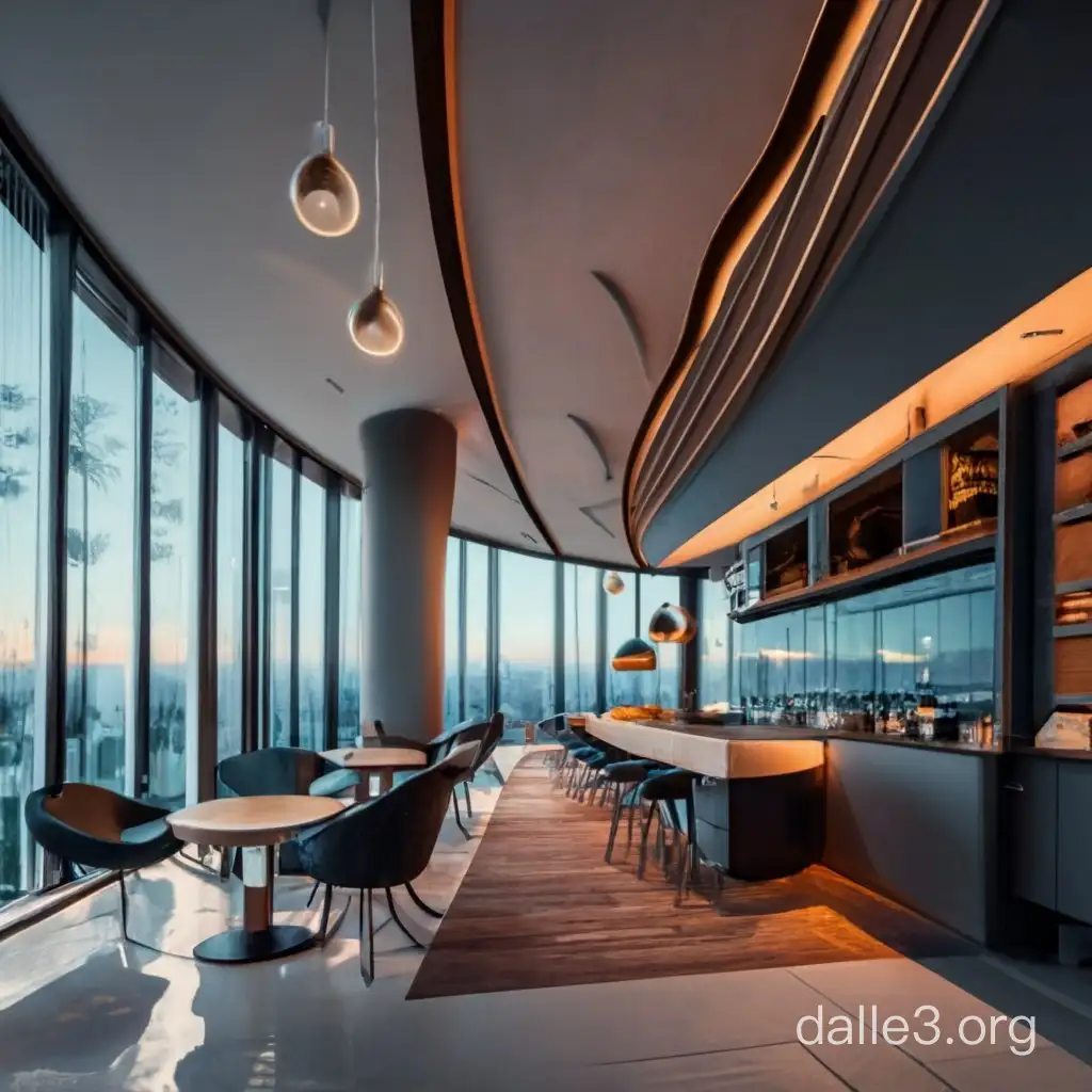 Futuristic Corner House Cafe | Dalle3 AI