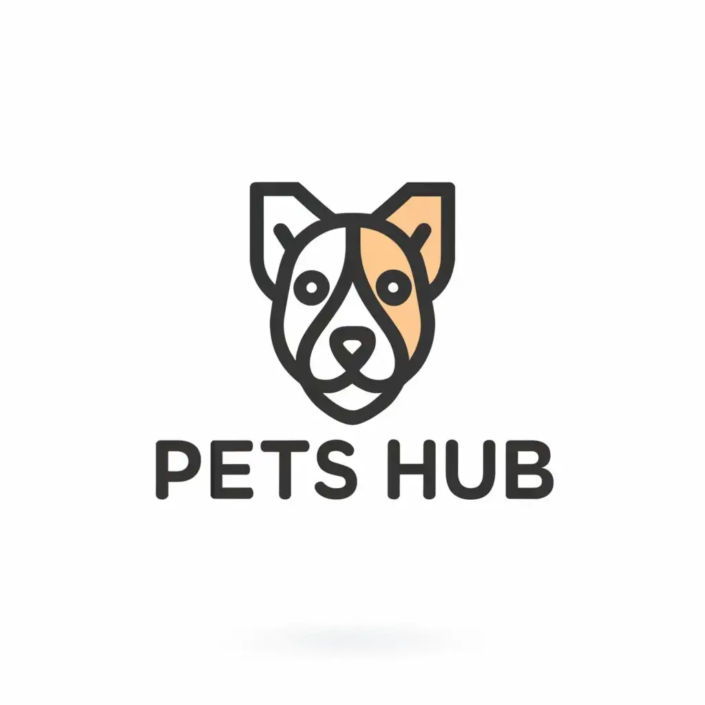 LOGO Design For Pets Hub Minimalistic Pet Symbol with Clear Background ...