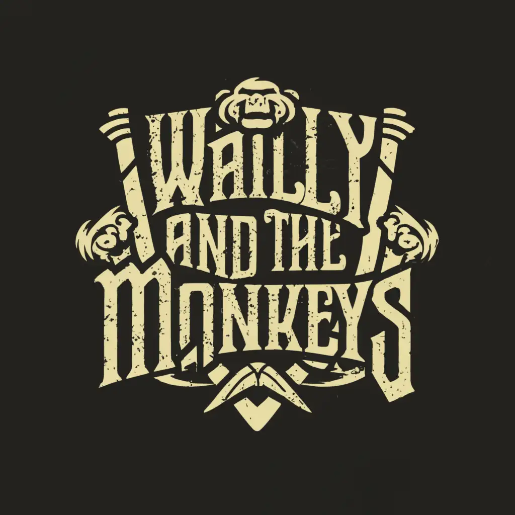 LOGO Design for Wally And The Monkeys Bold Metal Band Typography on ...