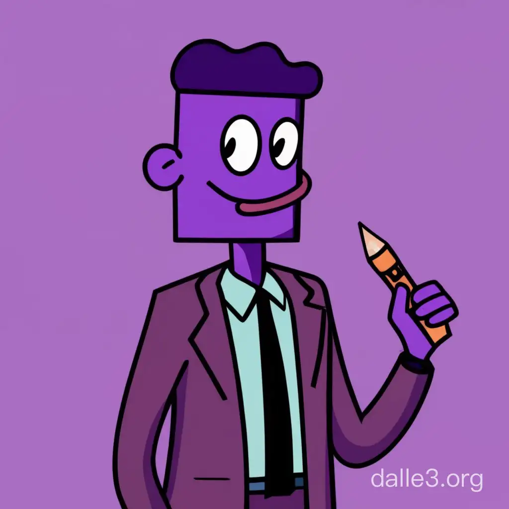 Vibrant Purple Man Art Abstract 2D Illustration with Bold Colors and ...