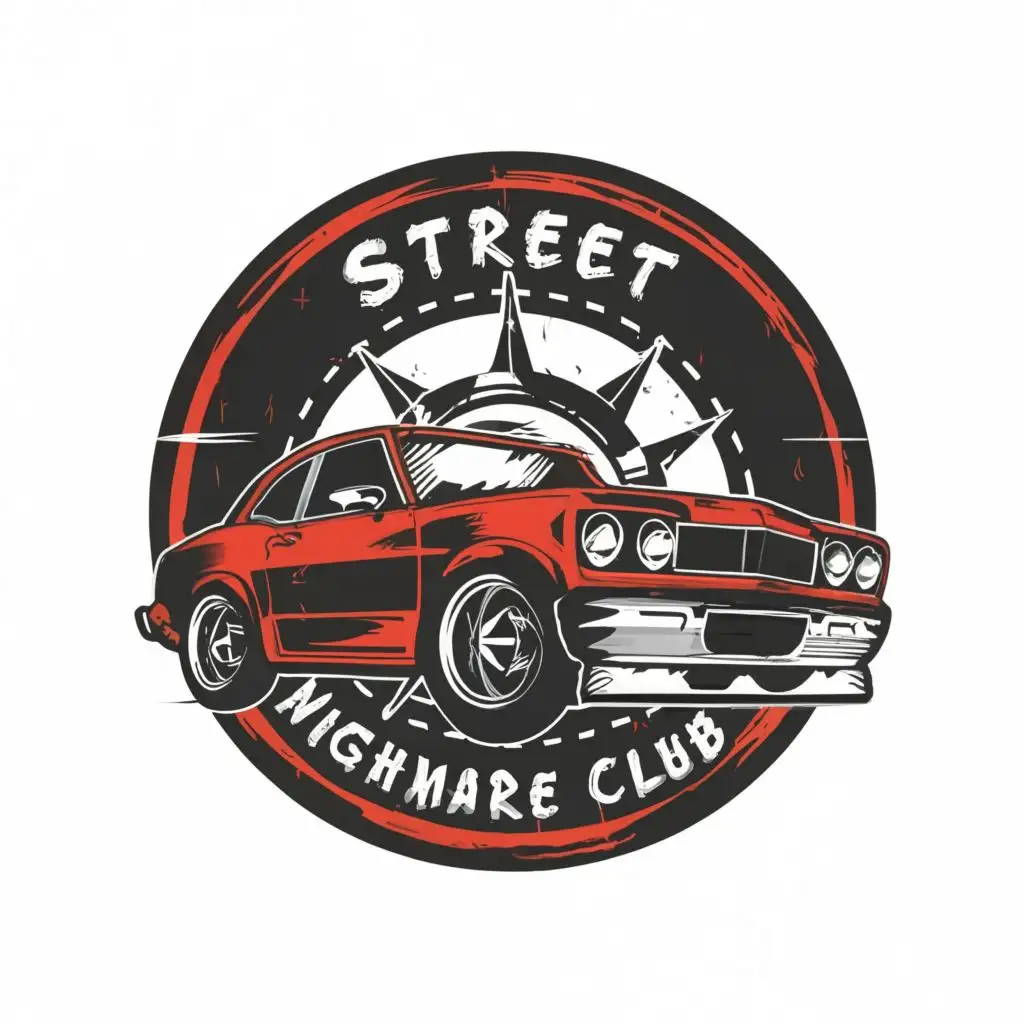 LOGO Design For SNC Street Nightmare Club Dynamic Car Silhouette Emblem ...