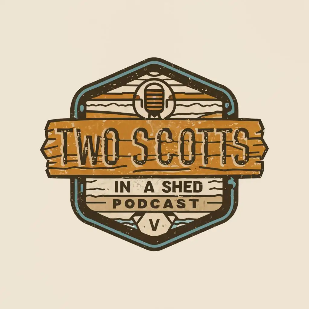 LOGO Design For Two Scotts in a Shed Podcast Rustic Wood Sign with ...