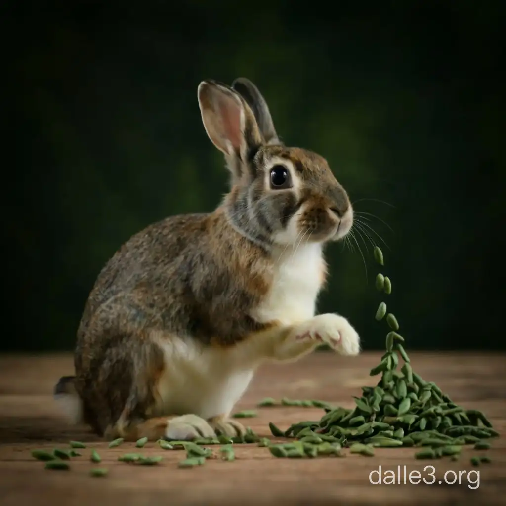 Energetic Rabbit Scattering Colorful Beans | Dalle3 AI