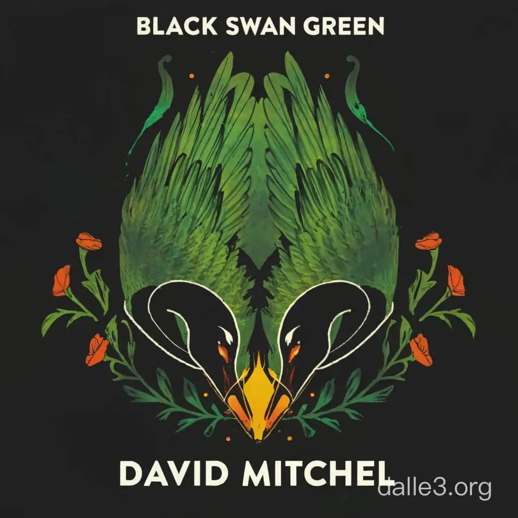 Youthful Reflections Book Cover Design for Black Swan Green by David Mitchell | Dalle3 AI
