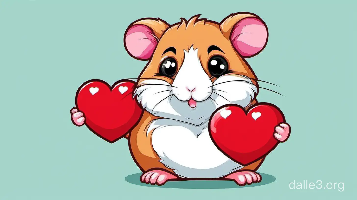 Adorable Hamster Holding Heart Heartwarming Clipart Illustration ...