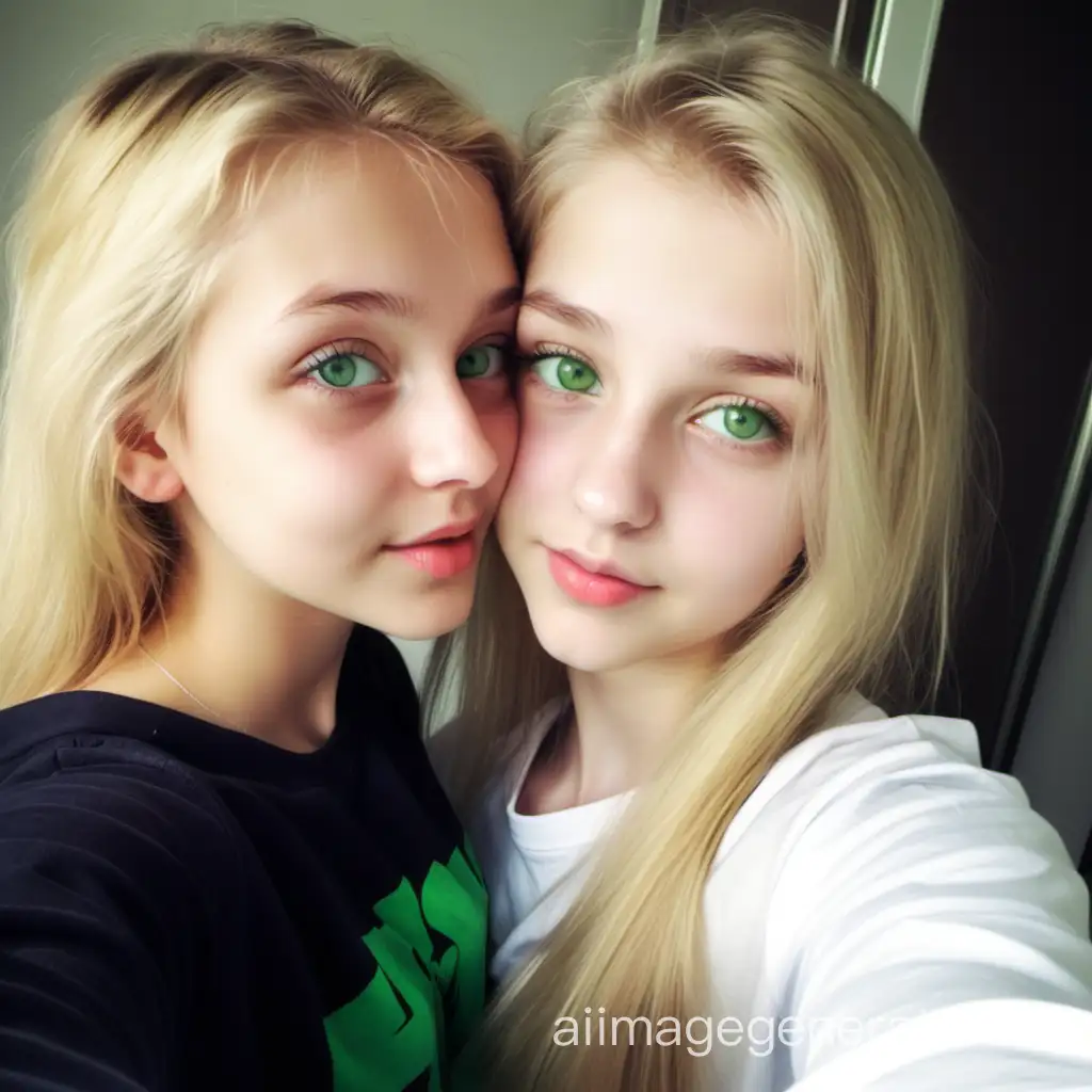 Blonde Teen Girl Taking Selfie with Girl Full Body Portrait | AI Image ... Blonde Teen Girl Taking Selfie with Girl Full Body Portrait | AI Image ...