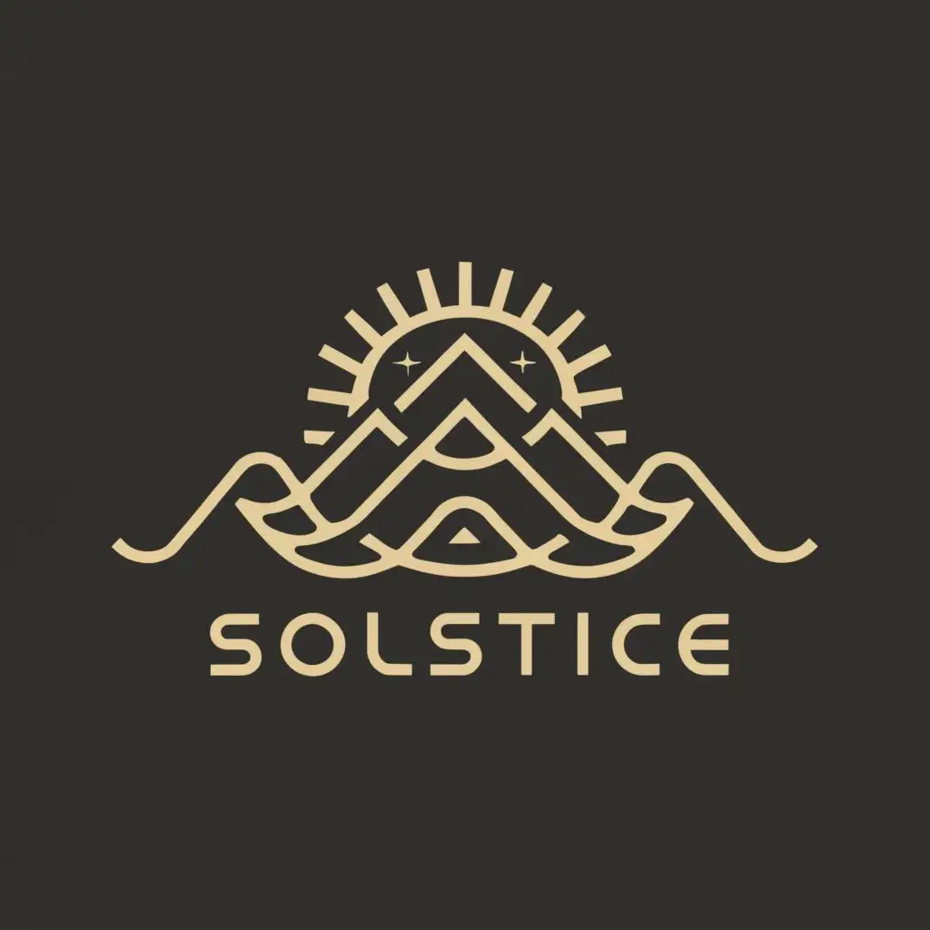 LOGO Design For Solstice Radiant Sun Majestic Mountains and Serene ...