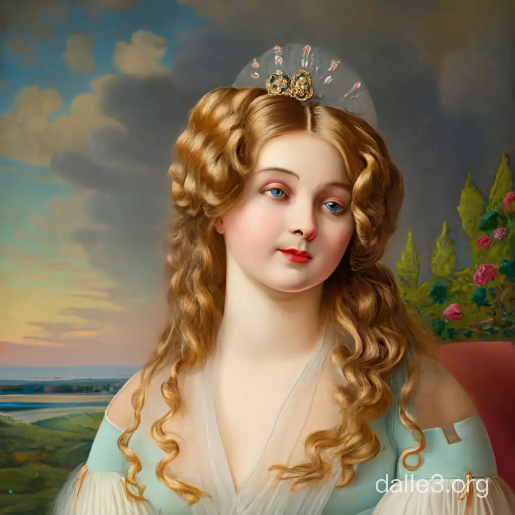 Graceful 19th Century Russian Princess Enchanting Portrait of a ...