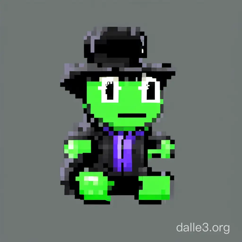 8Bit Discord PFP Stylish Boi in Black Hat | Dalle3 AI
