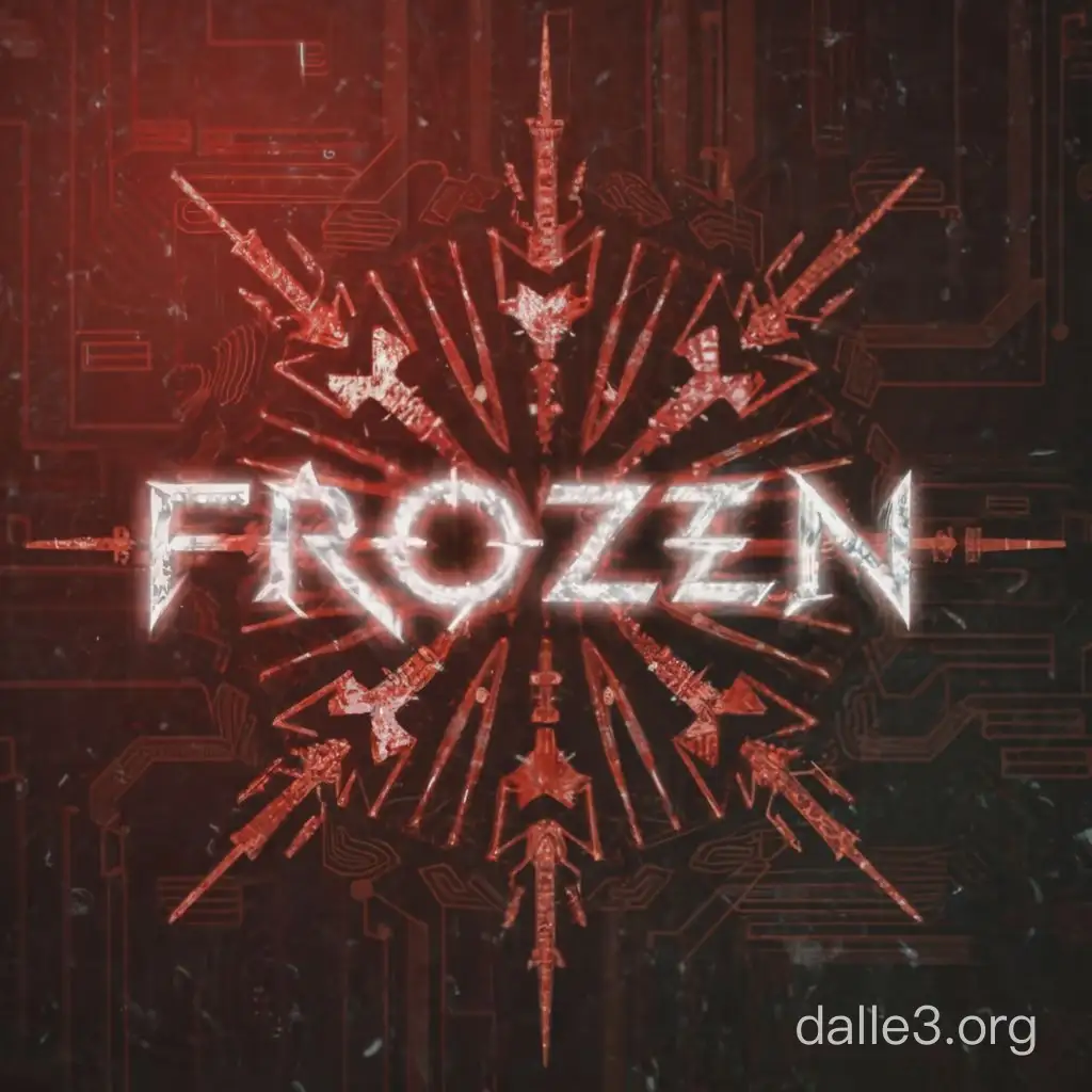 Futuristic Cyberpunk Scene Red Frozen Inscription | Dalle3 AI