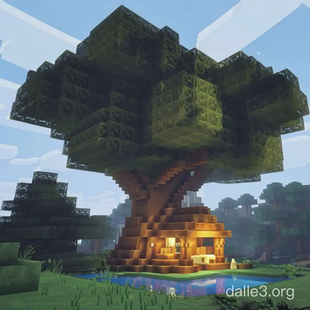 Exquisite Minecraft Treehouse Design | Dalle3 AI