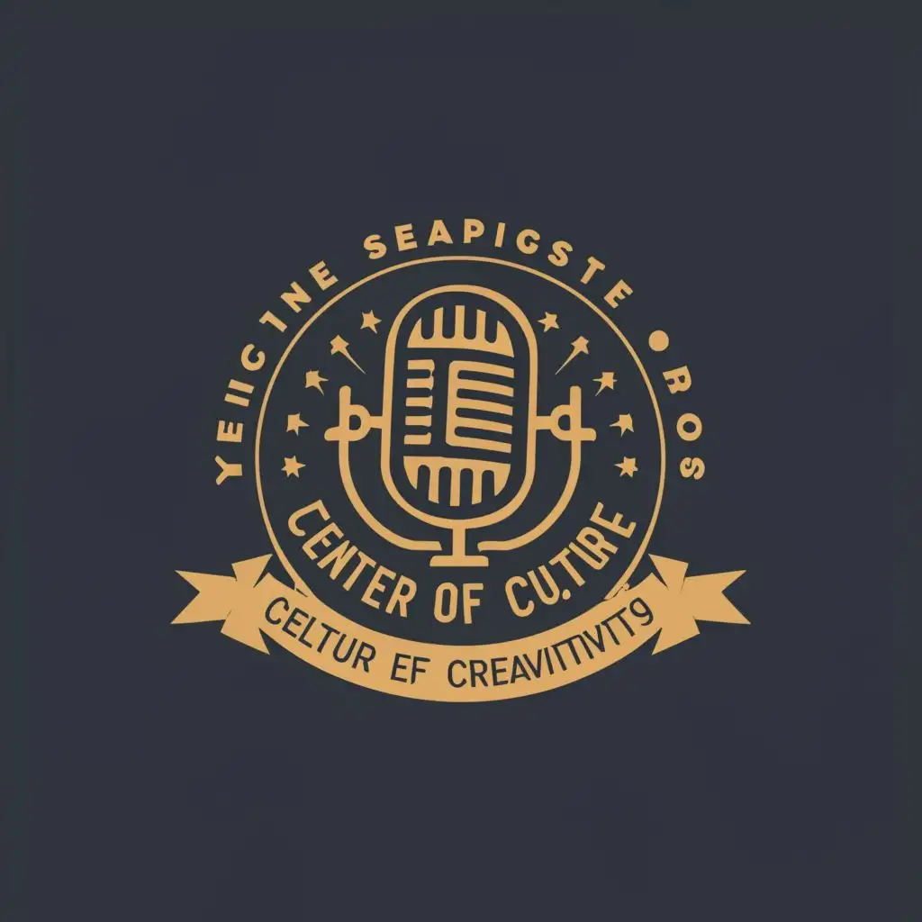 LOGO Design For Creative Center Vibrant Microphone Emblem with Dynamic ...