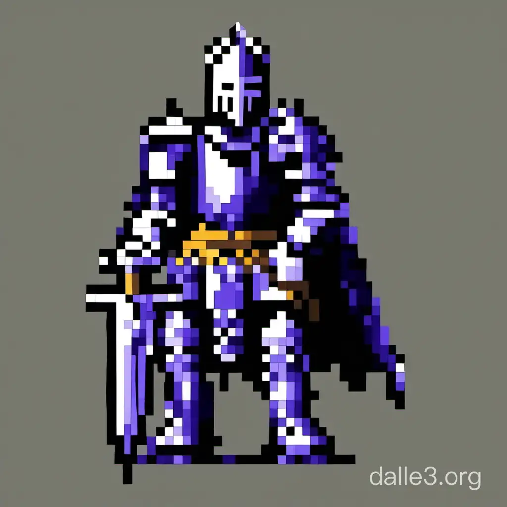 Dark Kingdom Pixel Art Mighty 2D Knight | Dalle3 AI