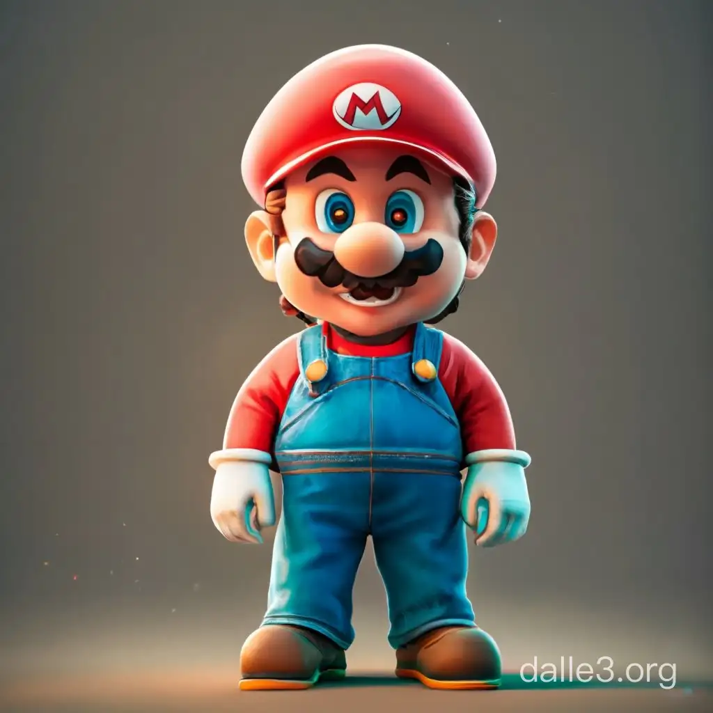 Mario 3D Render Iconic Plumber in Action | Dalle3 AI