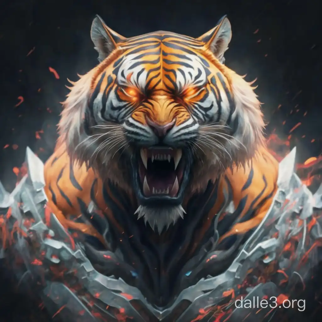 Ferocious Tiger Character in Tekken Fierce and Muscular Villain | Dalle3 AI