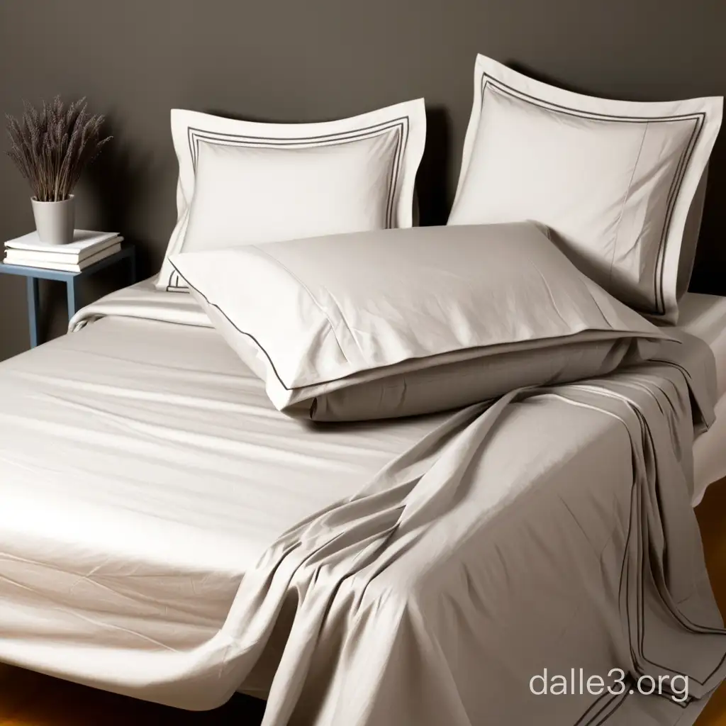 Luxurious White Bed Linen Set with Elegant Embroidery | Dalle3 AI