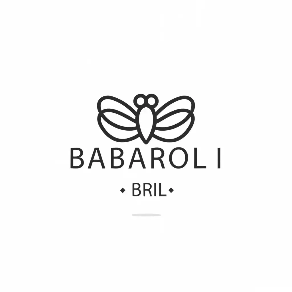 LOGO Design For Babaroli Minimalistic Butterfly Symbol on Clear ...