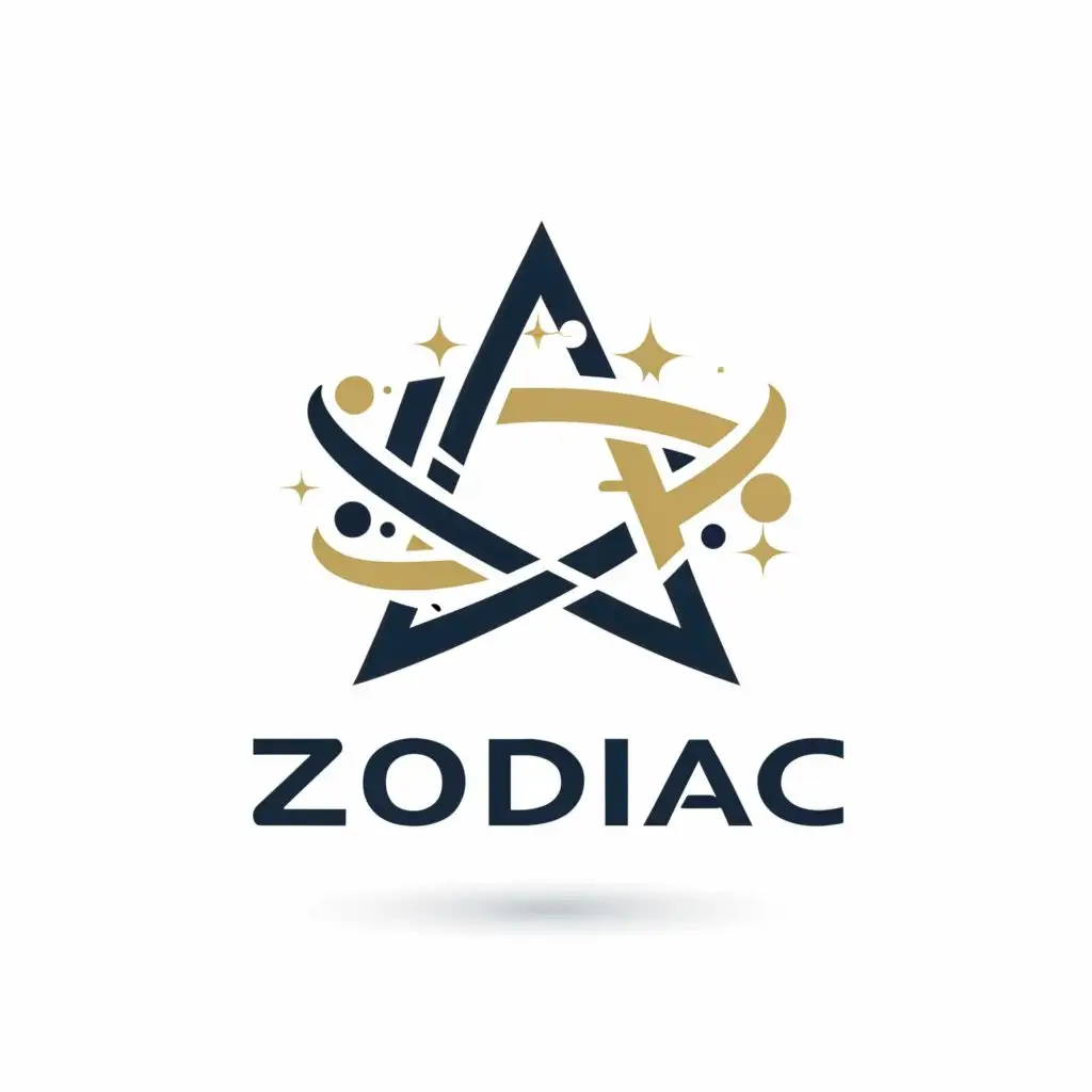 LOGO Design For Zodiac Star Celestial Emblem with Bold Typography for ...