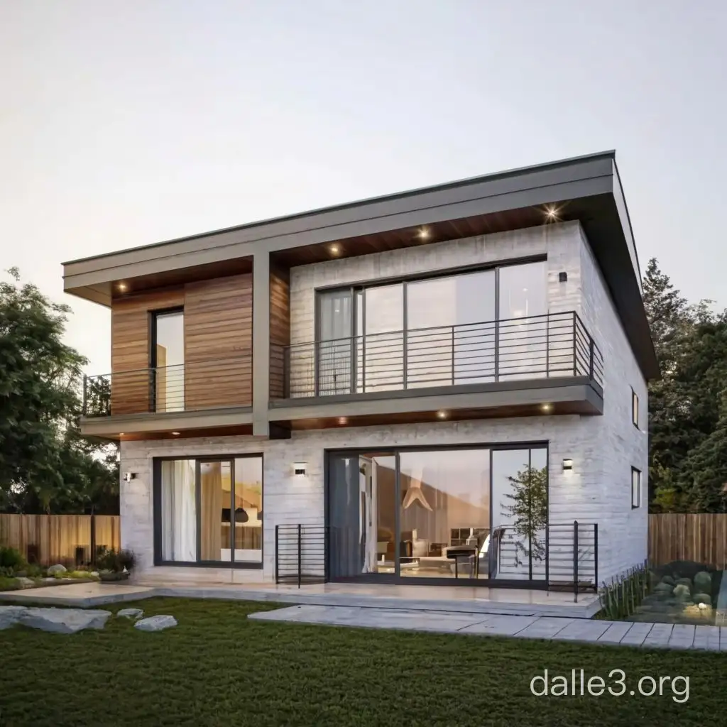 TwoStorey 120 Square Meter House Sketch | Dalle3 AI